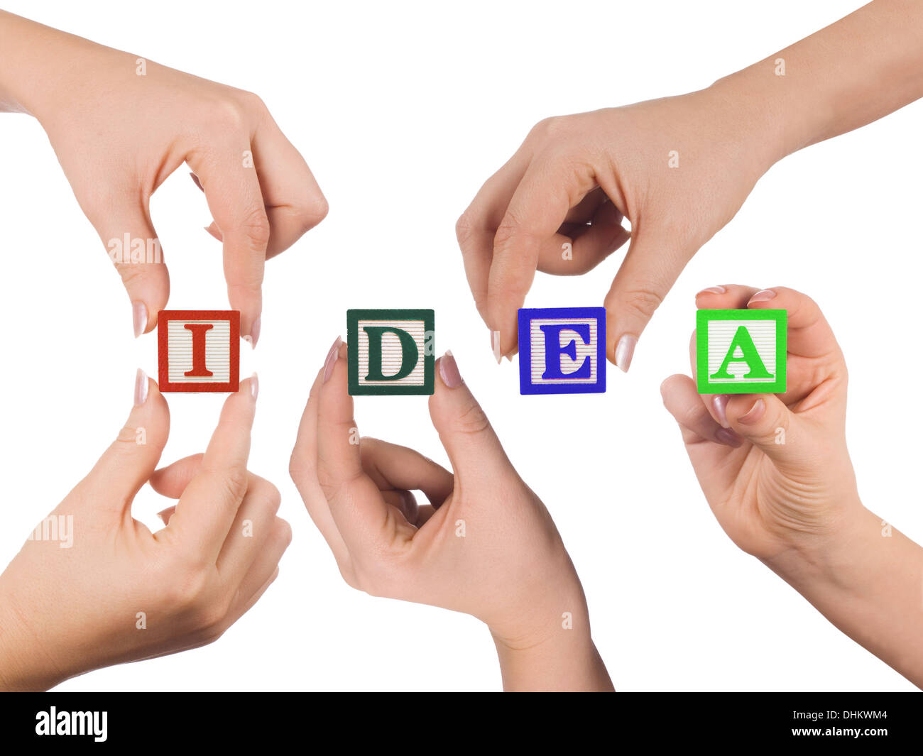 Hand and word Idea isolated on white Stock Photo - Alamy