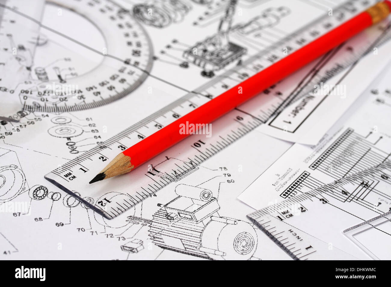 Ruler drawing hi-res stock photography and images - Alamy