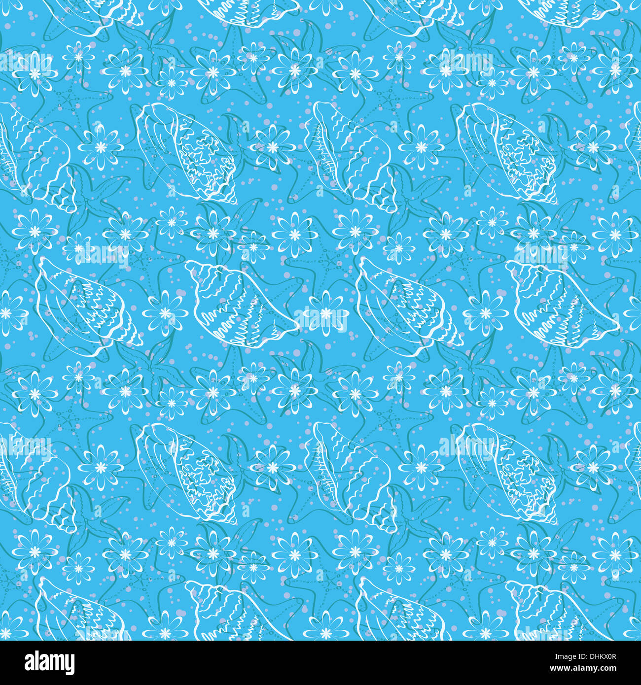 Seamless background, outline seashells Stock Photo - Alamy