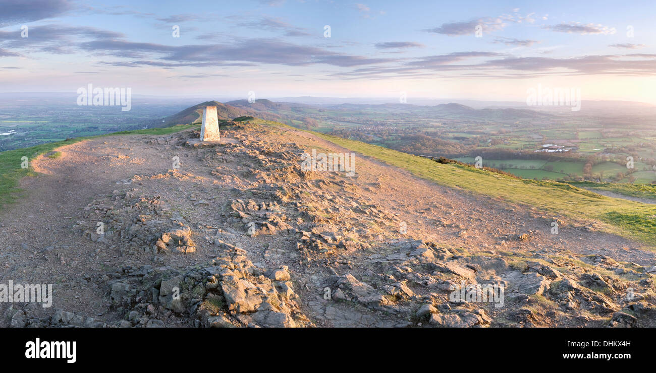 The Summit Trig point on the Worcestershire Beacon overlooks the entire ...