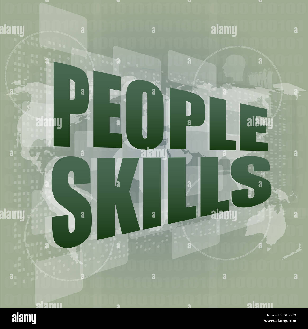 people skills words on digital touch screen Stock Photo - Alamy