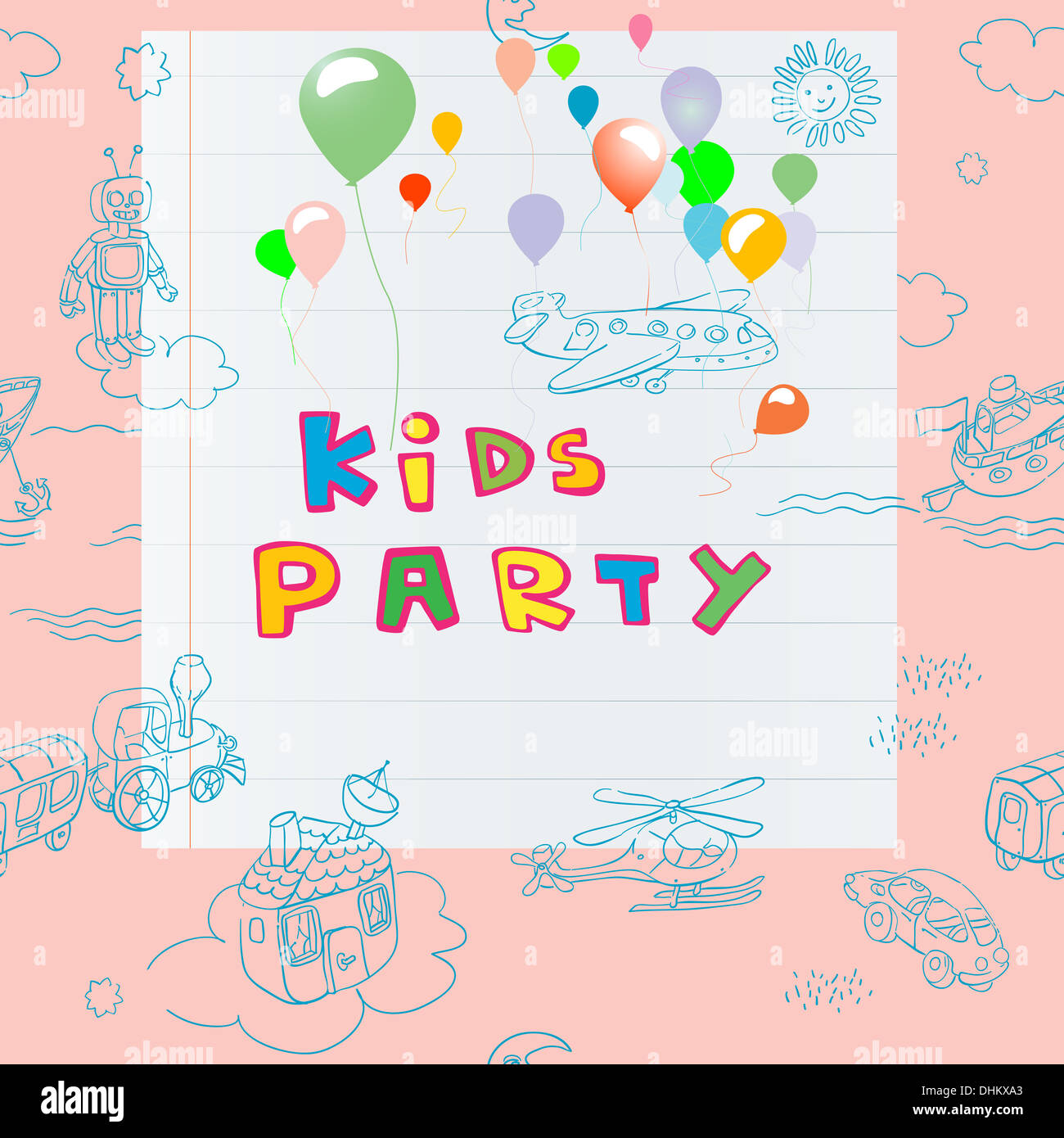 kids party card Stock Photo - Alamy