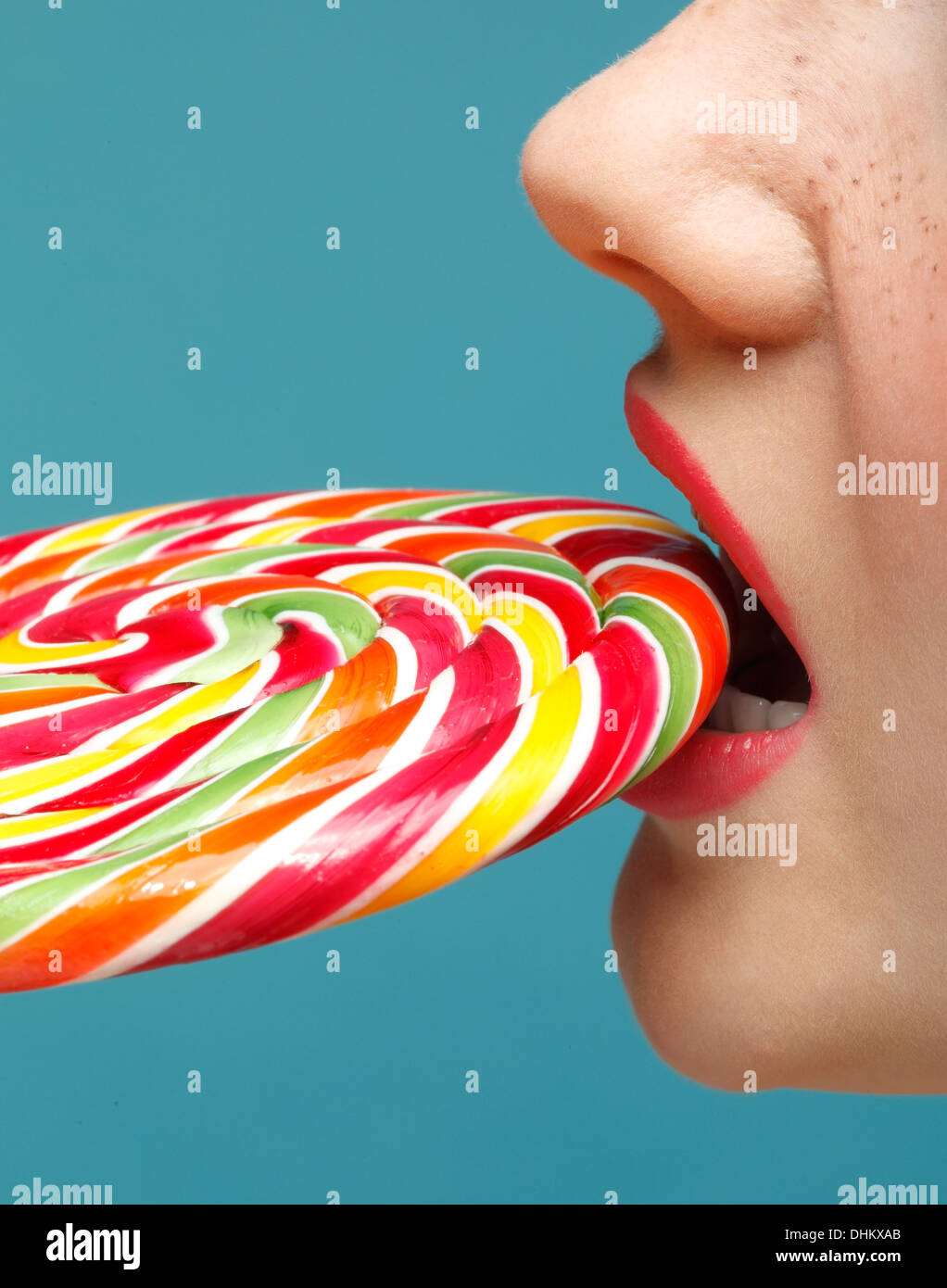 Bite lips hi-res stock photography and images - Alamy