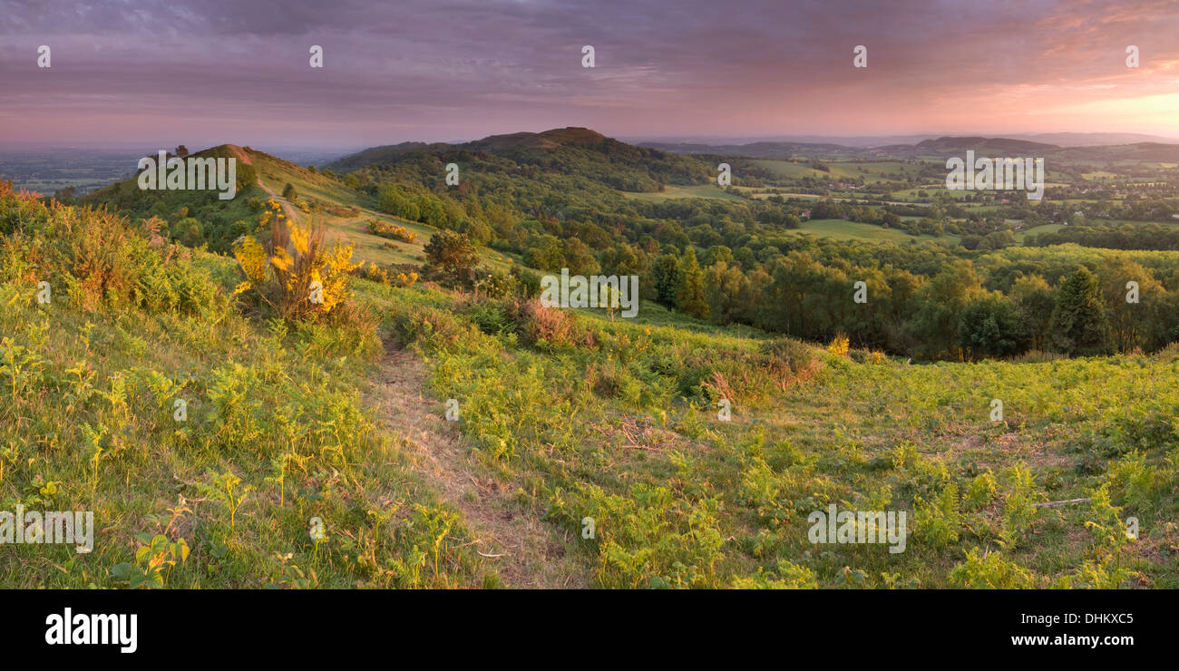 Sunset over Black hill and British Camp from Pinnacle Hill on the ...