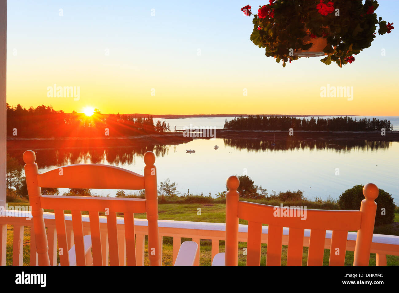 Sunrise, Grey Havens Inn, Georgetown, Maine, USA Stock Photo - Alamy