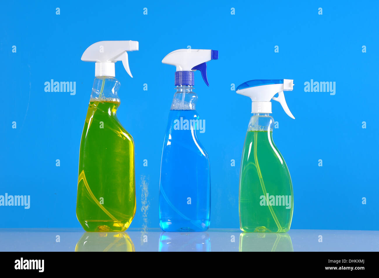 Wash and cleaning on blue background Stock Photo - Alamy