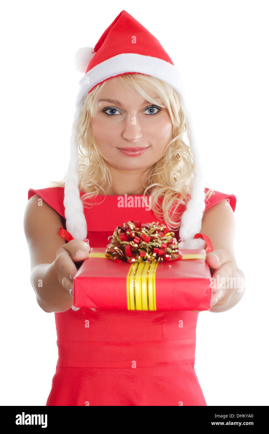 Female santa looking gifts hi-res stock photography and images - Alamy