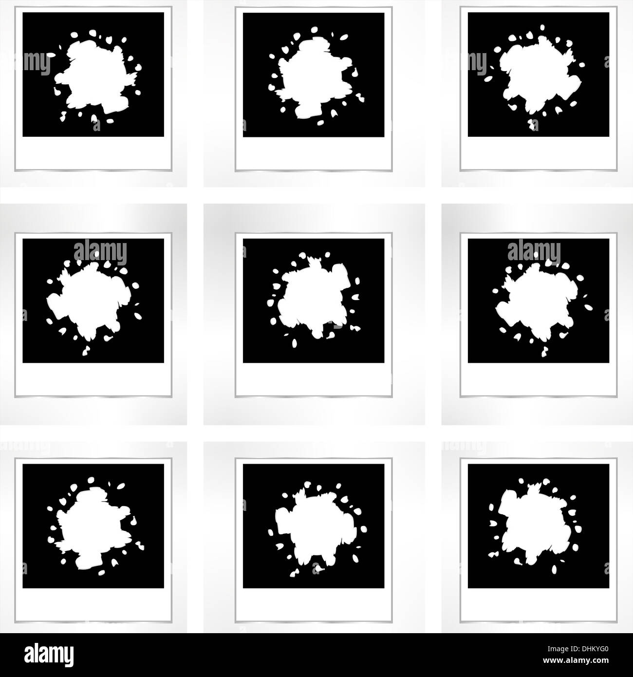 Polaroid photo frame set with abstract blots Stock Photo - Alamy