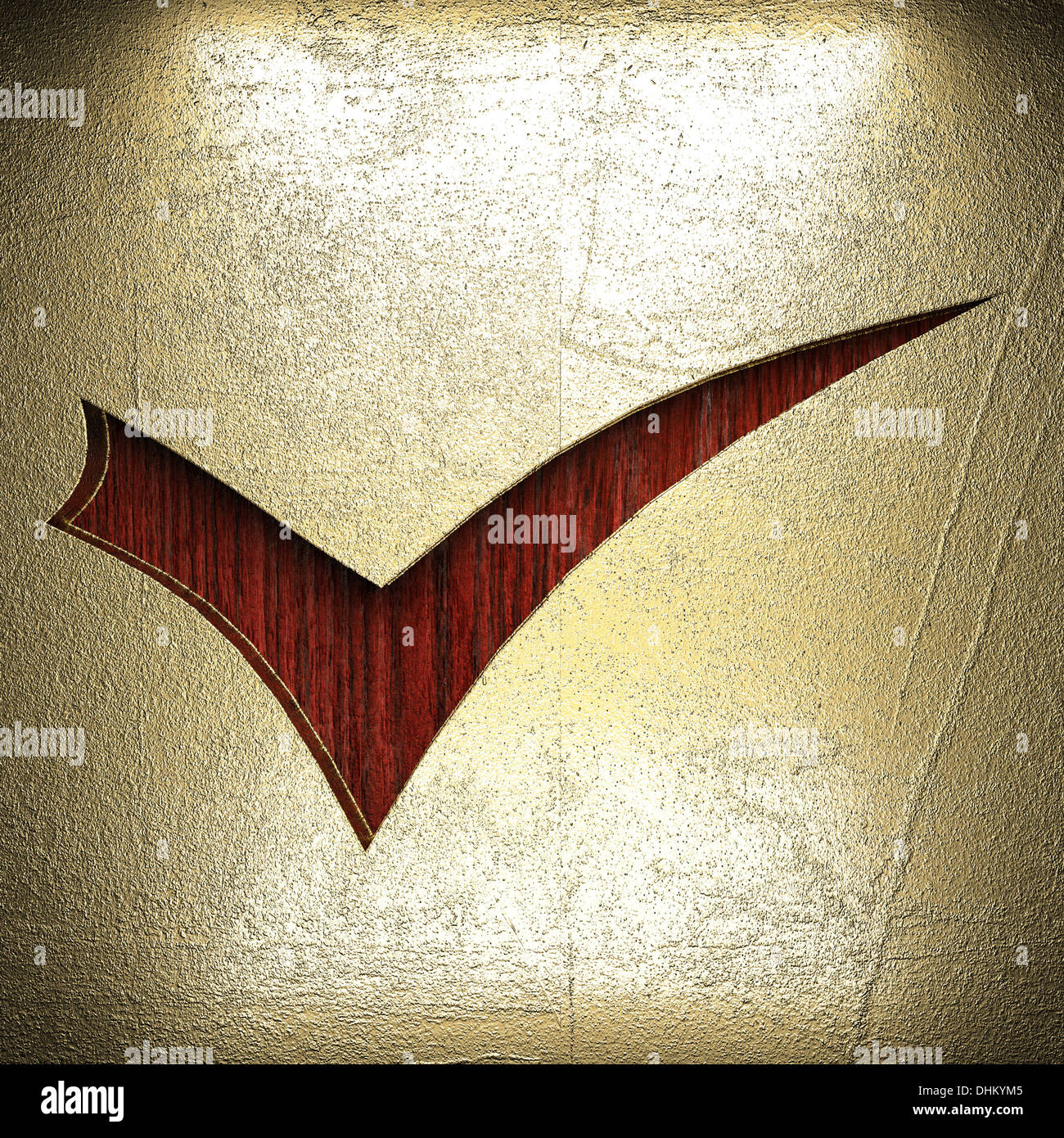 Golden sign on red wood Stock Photo - Alamy