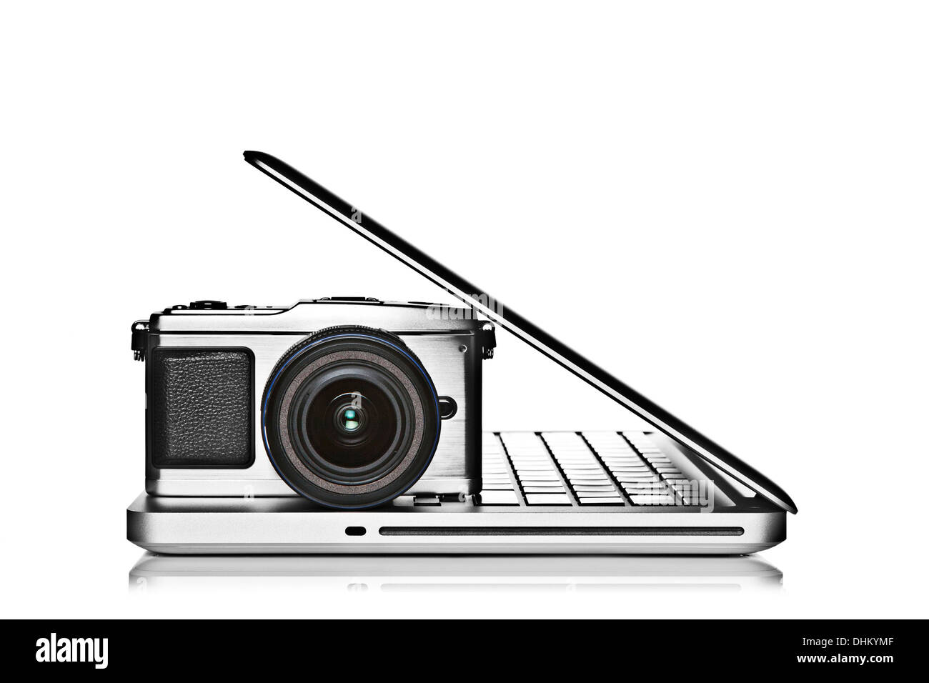 Computer camera watching Cut Out Stock Images & Pictures - Alamy