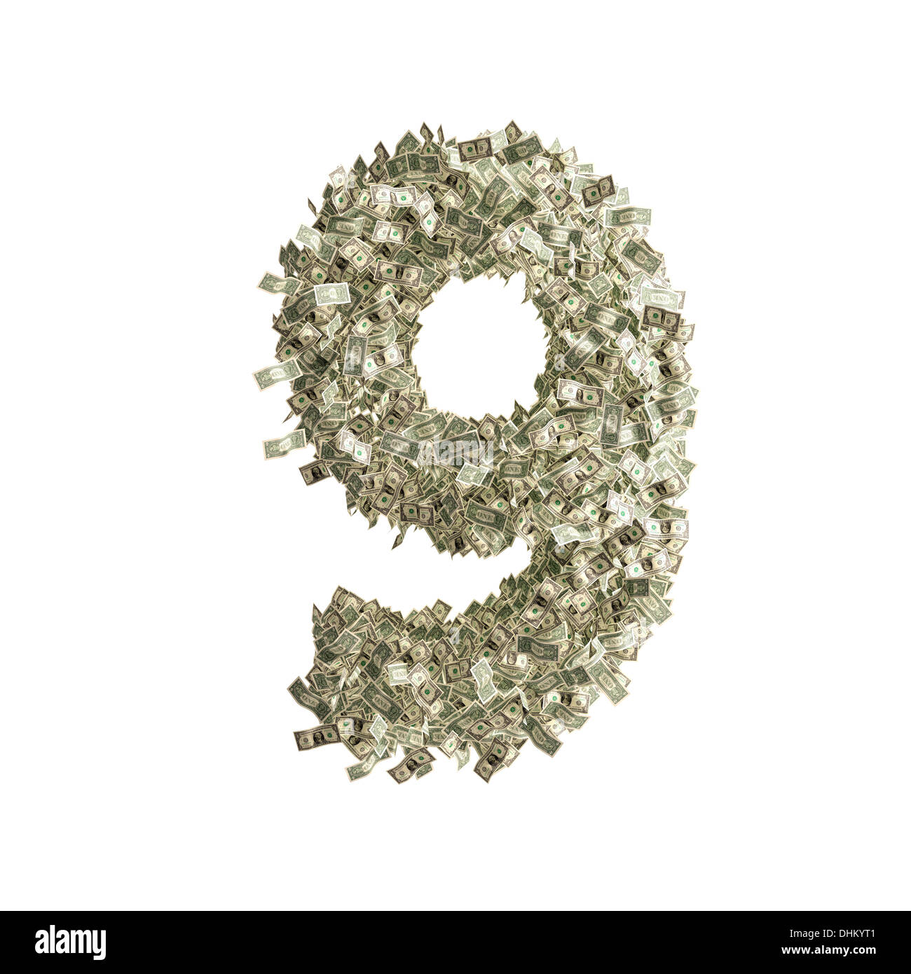 Number made from dollar bills Cut Out Stock Images & Pictures - Alamy