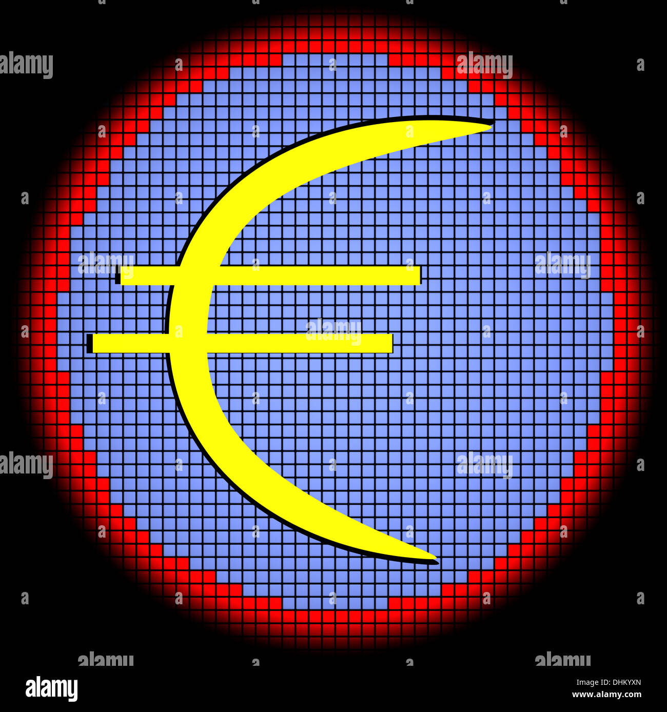 Euro icon blue square hi-res stock photography and images - Alamy