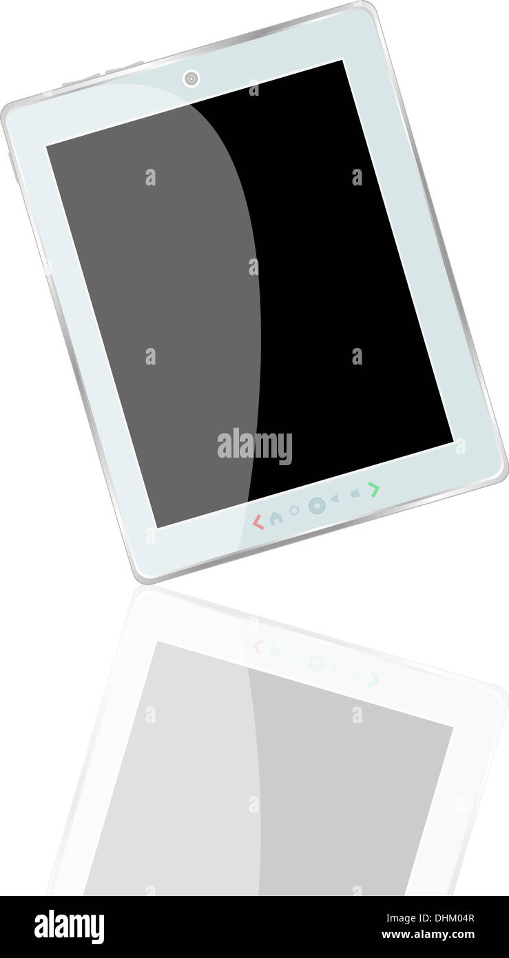White abstract tablet pc on white background Stock Photo - Alamy