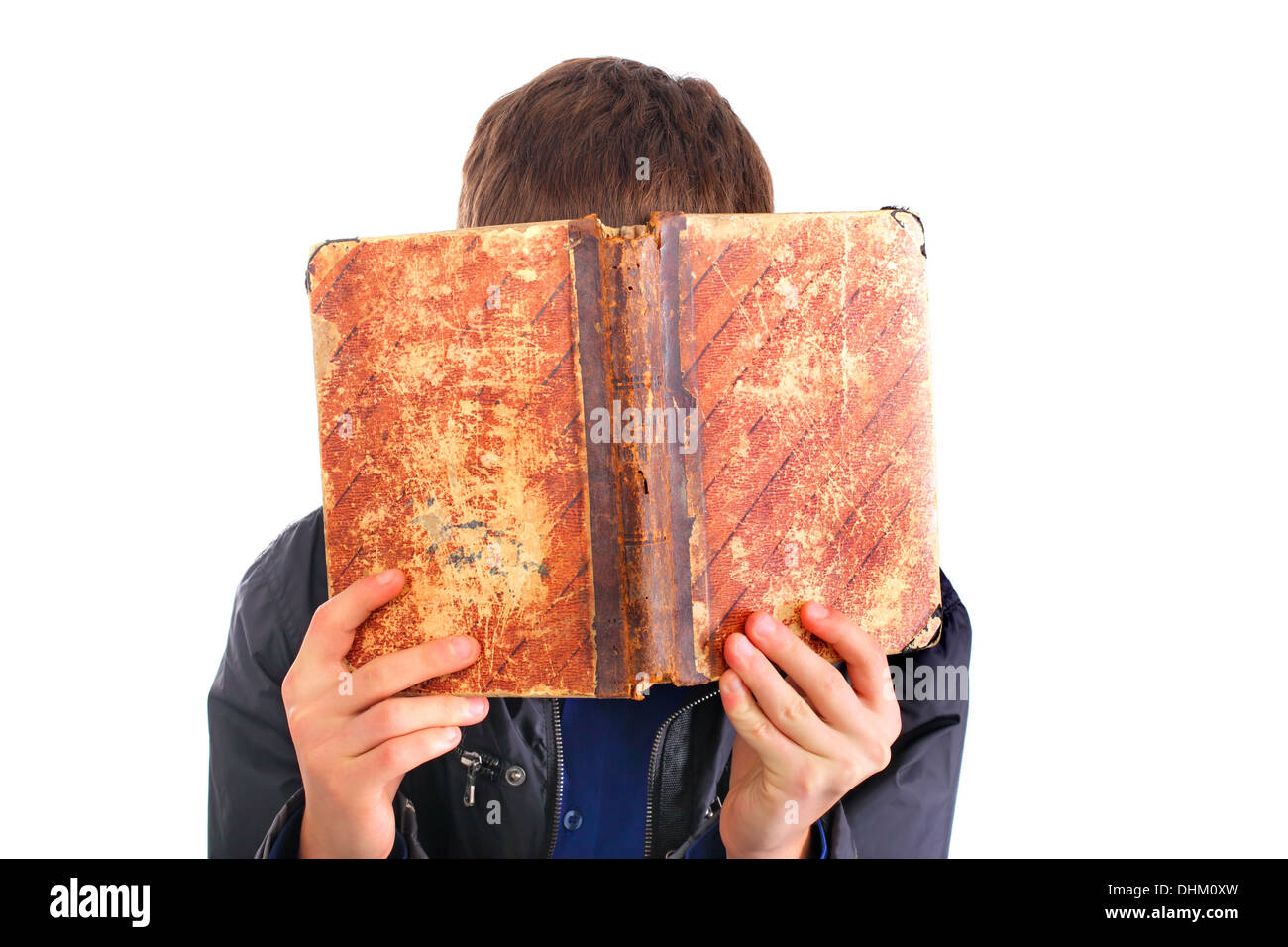 person with old book Stock Photo - Alamy