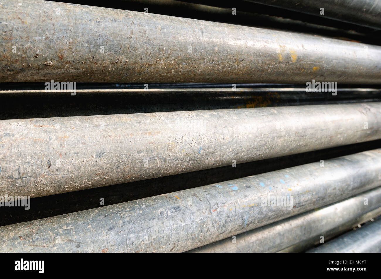 Tubular steel props transverse Stock Photo - Alamy