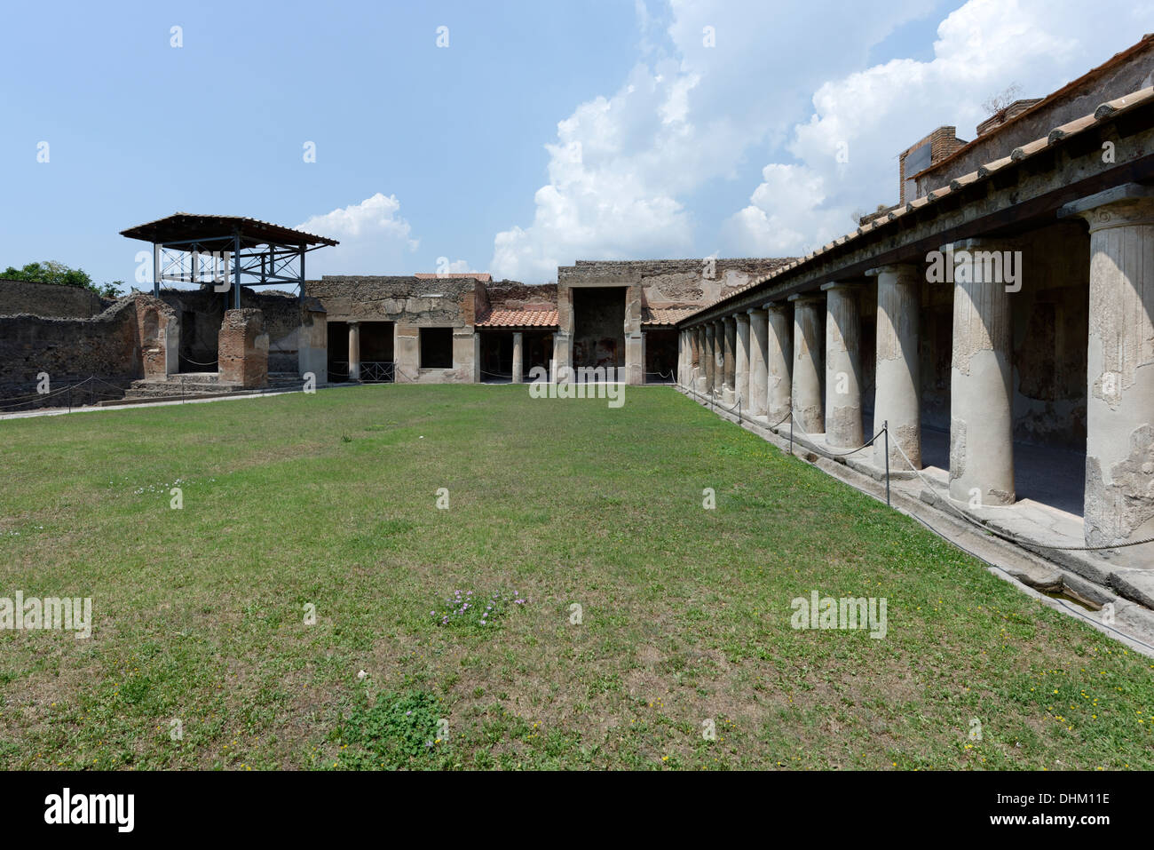 Part view of the sports field and large open air peristyle of the ...