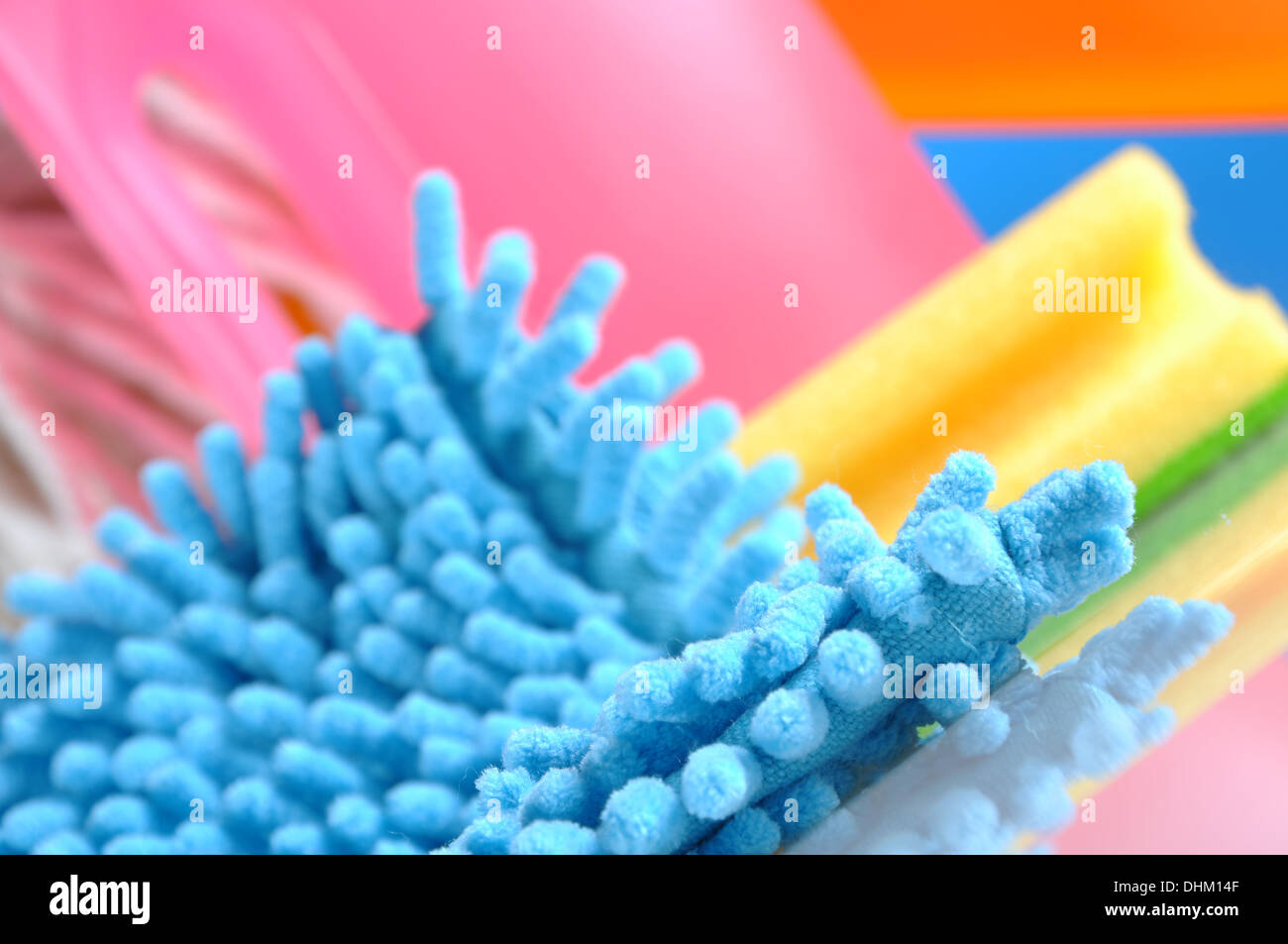 Wash and cleaning on blue background Stock Photo - Alamy
