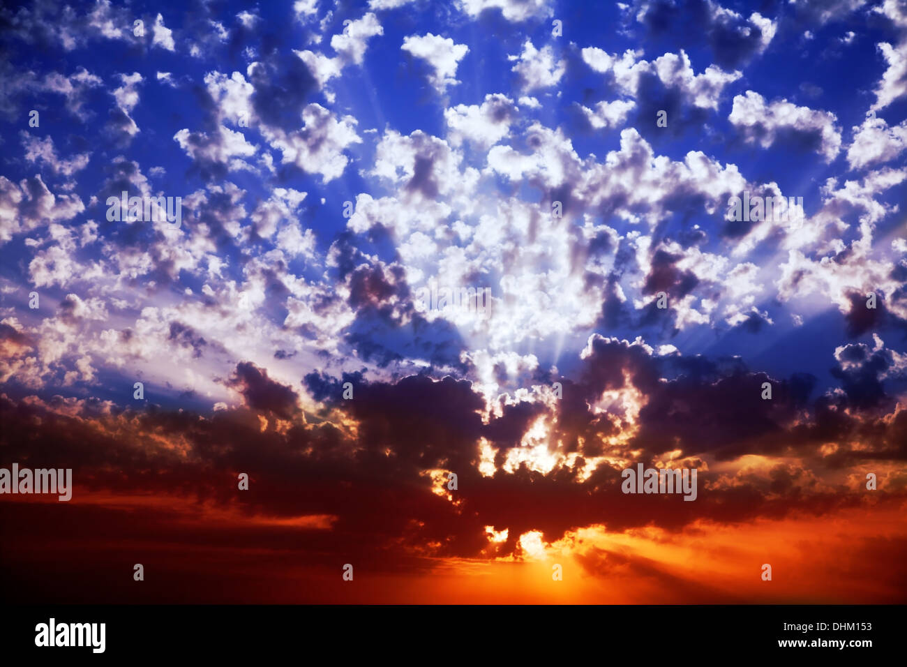 Magnificent sparkling sunset in the spring Stock Photo - Alamy