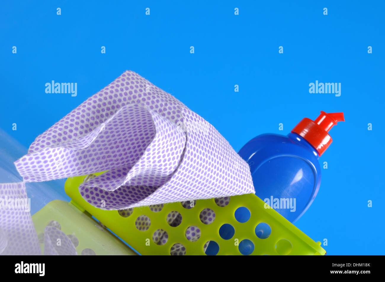 Wash and cleaning on blue background Stock Photo - Alamy
