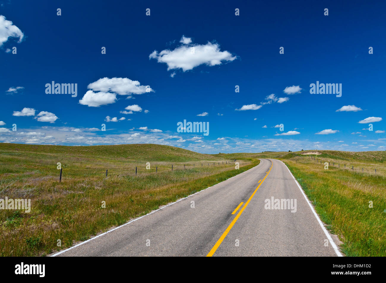 Nebraska State Highway 40 through the Sandhills region, USA, June Stock ...