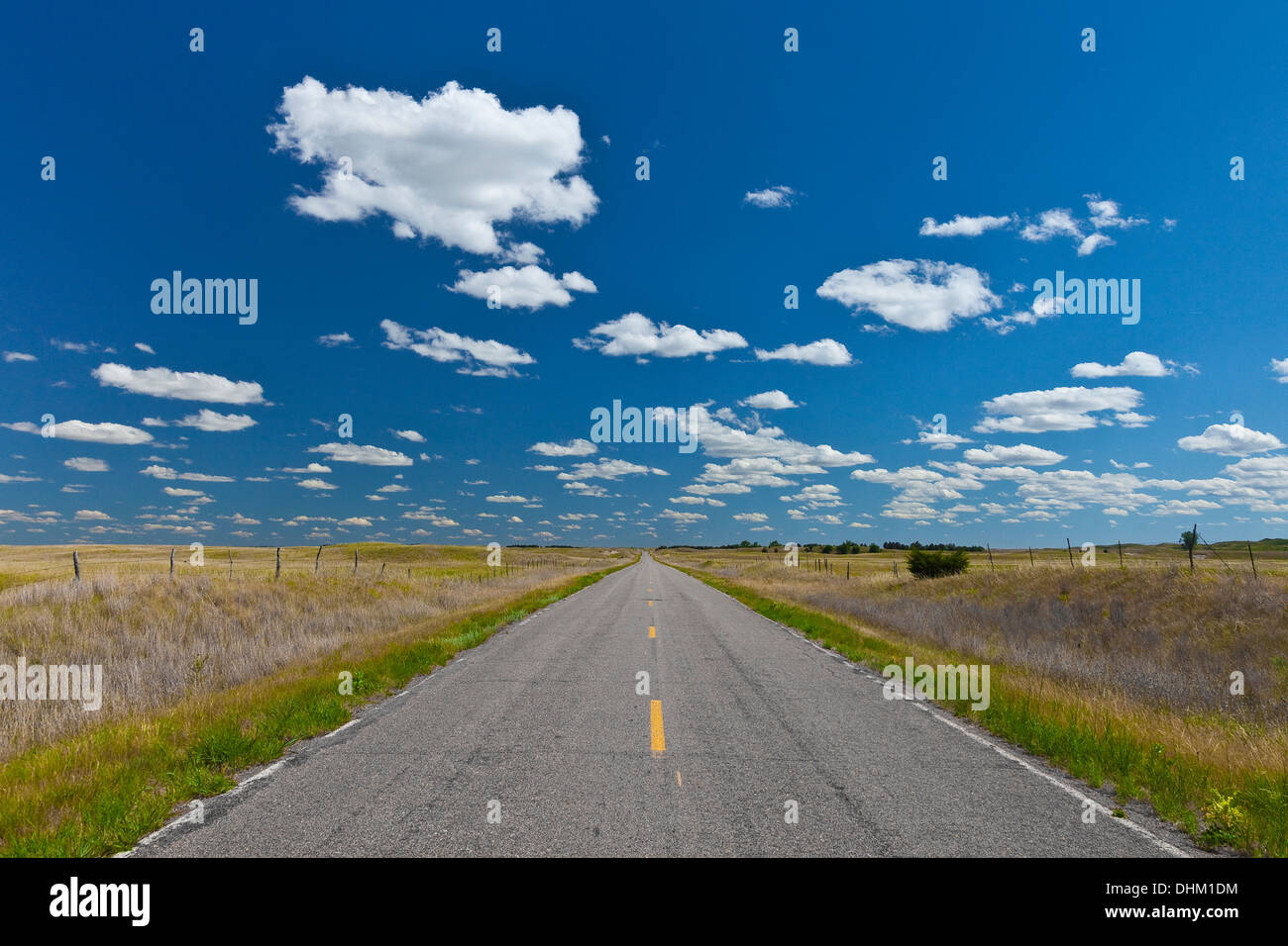 Nebraska State Highway 40 through the Sandhills region, USA, June Stock ...