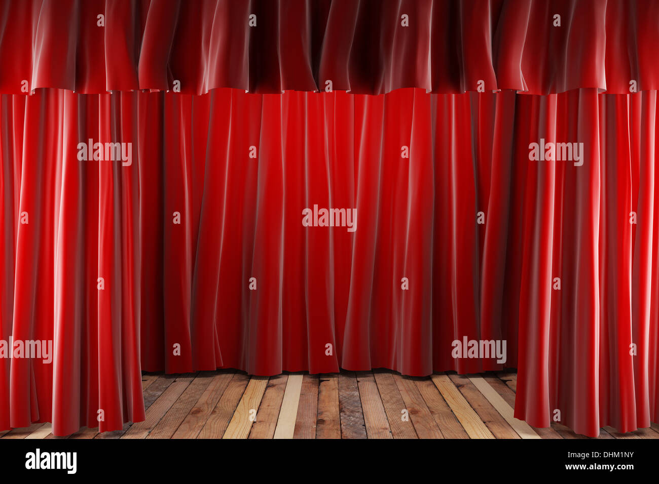 red fabric curtain on stage Stock Photo - Alamy