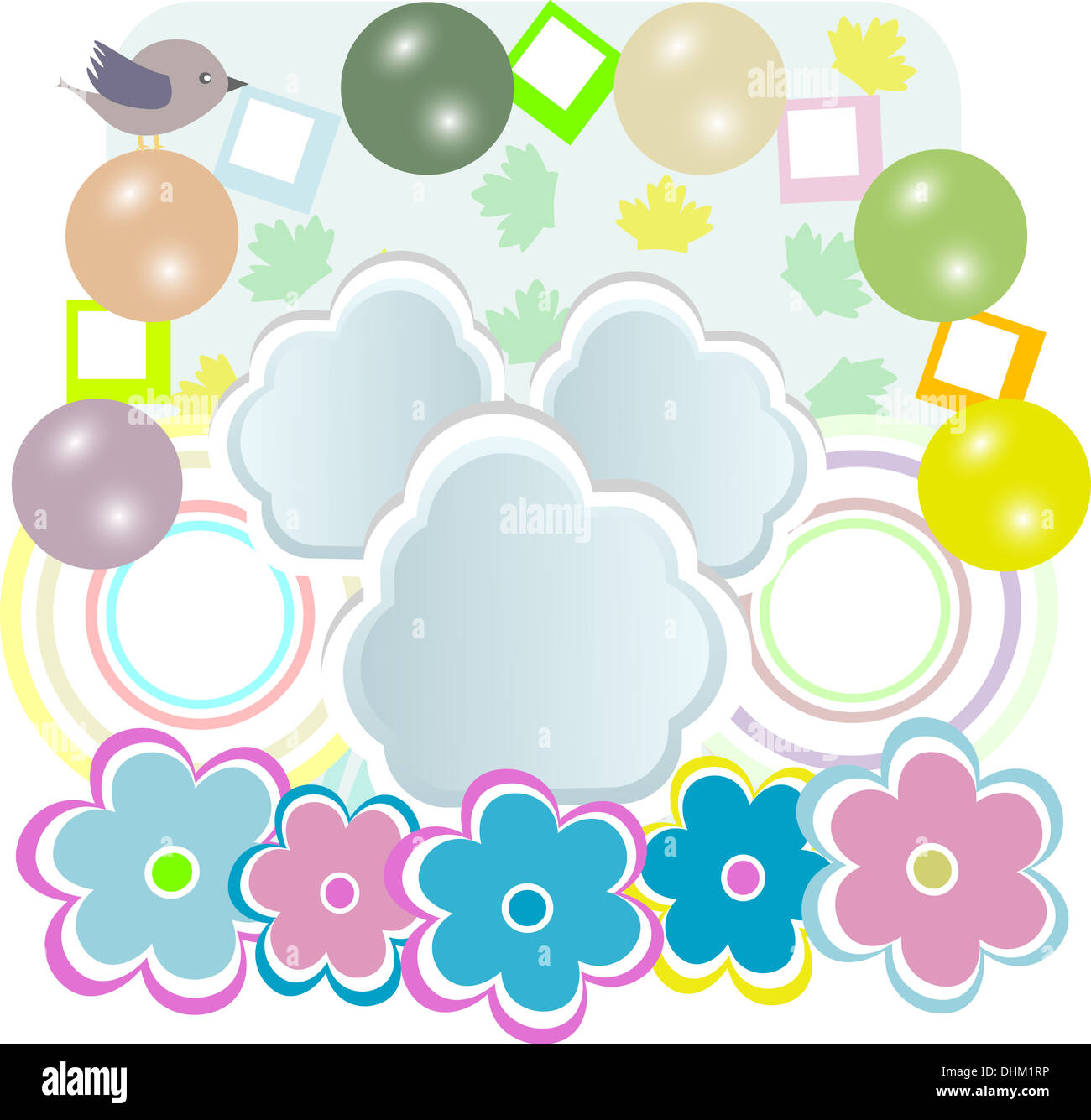 baby girl card with scrapbook elements Stock Photo - Alamy