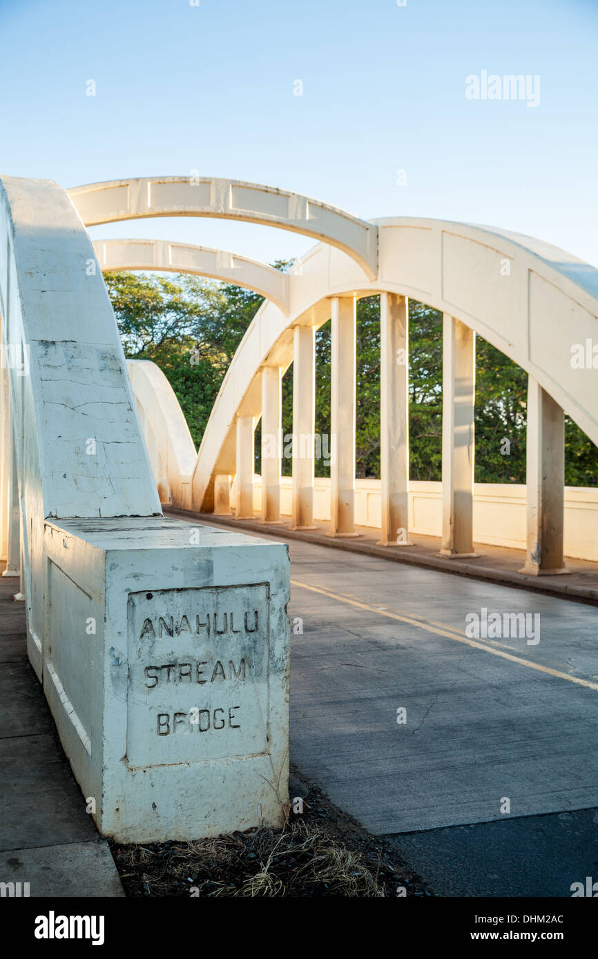 Anahulu bridge also called rainbow bridge in Haleiwa, Hawaii Stock ...