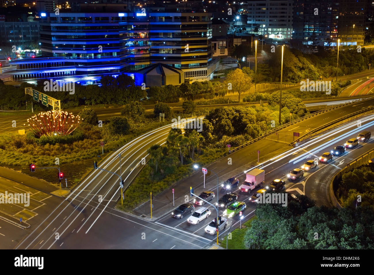 View of Central Motorway Interchange, Auckland, New Zealand, Tuesday ...