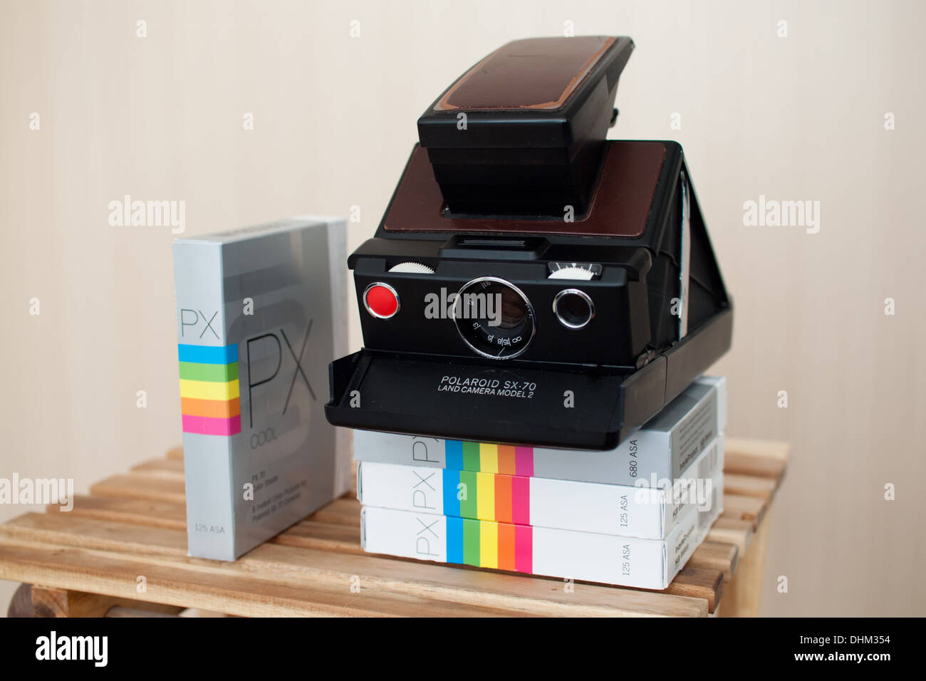 A Polaroid SX-70 Land Camera Model 2 and Impossible Project film Stock ...
