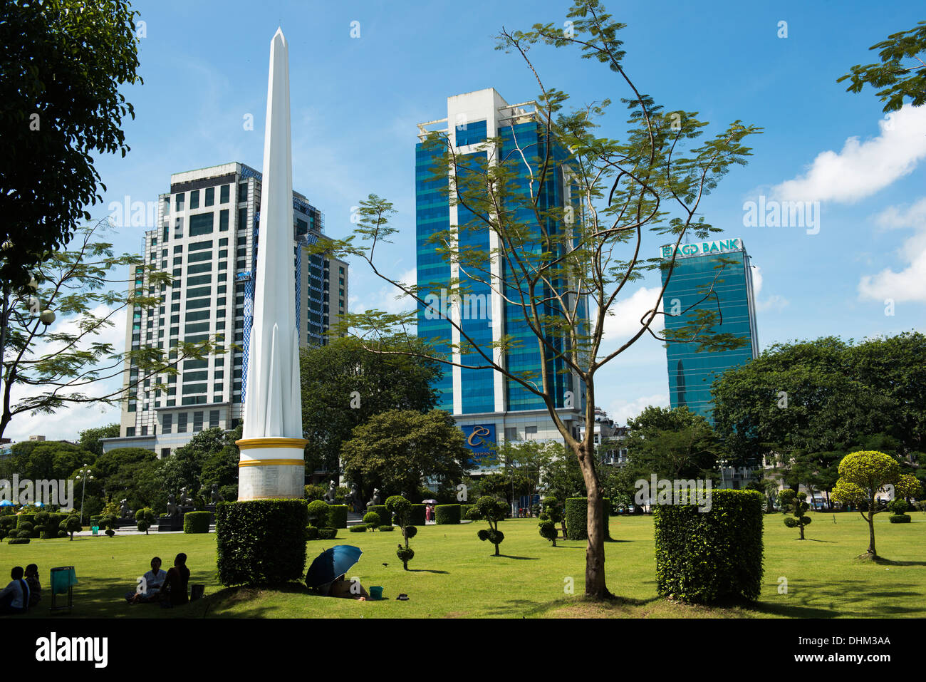 Modern buildings replace old buildings in Yangon's city center Stock ...