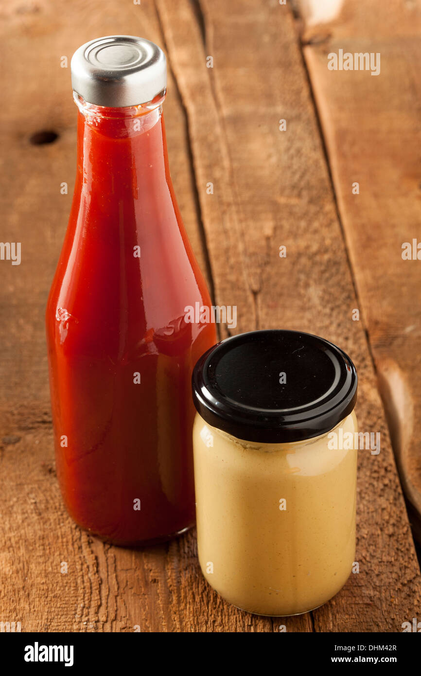 Organic Healthy Ketchup and Mustard Ready to Use Stock Photo - Alamy