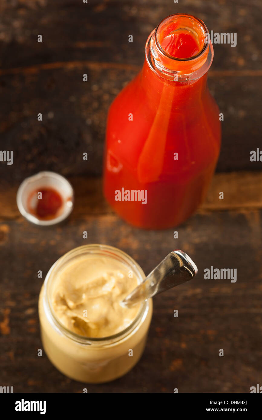 Organic Healthy Ketchup and Mustard Ready to Use Stock Photo - Alamy