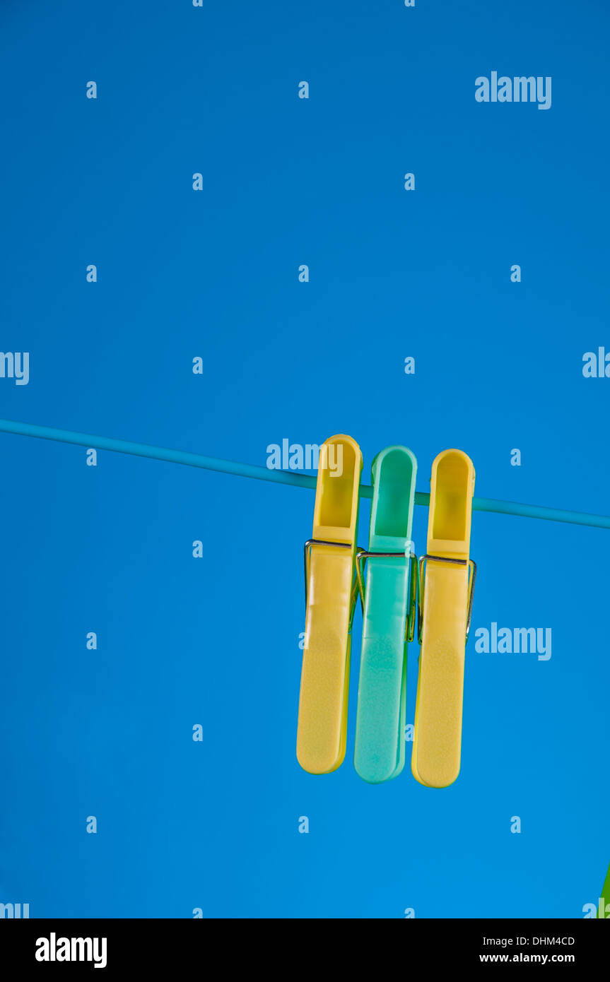 Wash and cleaning on blue background Stock Photo - Alamy