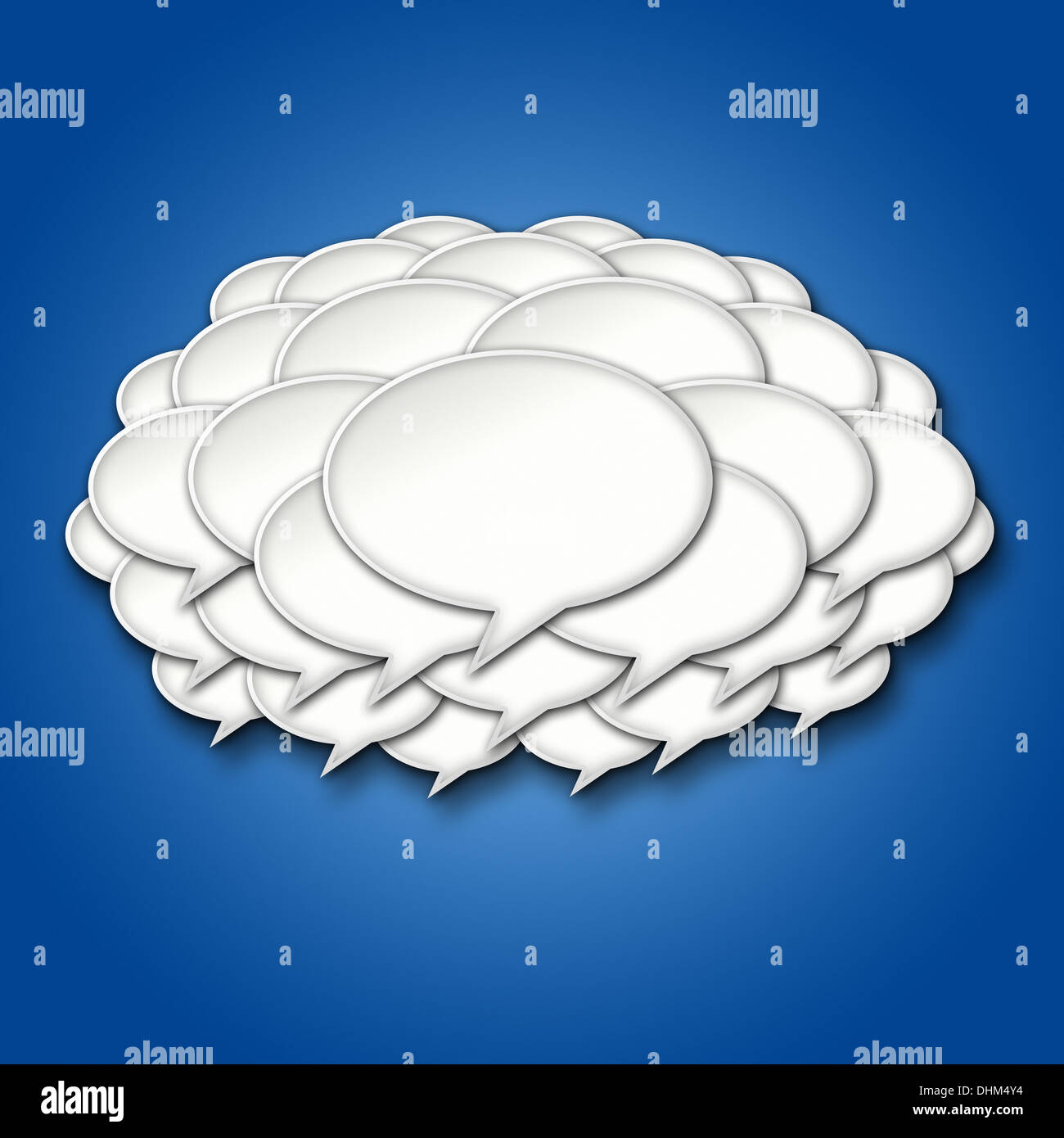 3D Chat Bubble Storm Cloud on Blue Gradient Background Stock Photo - Alamy