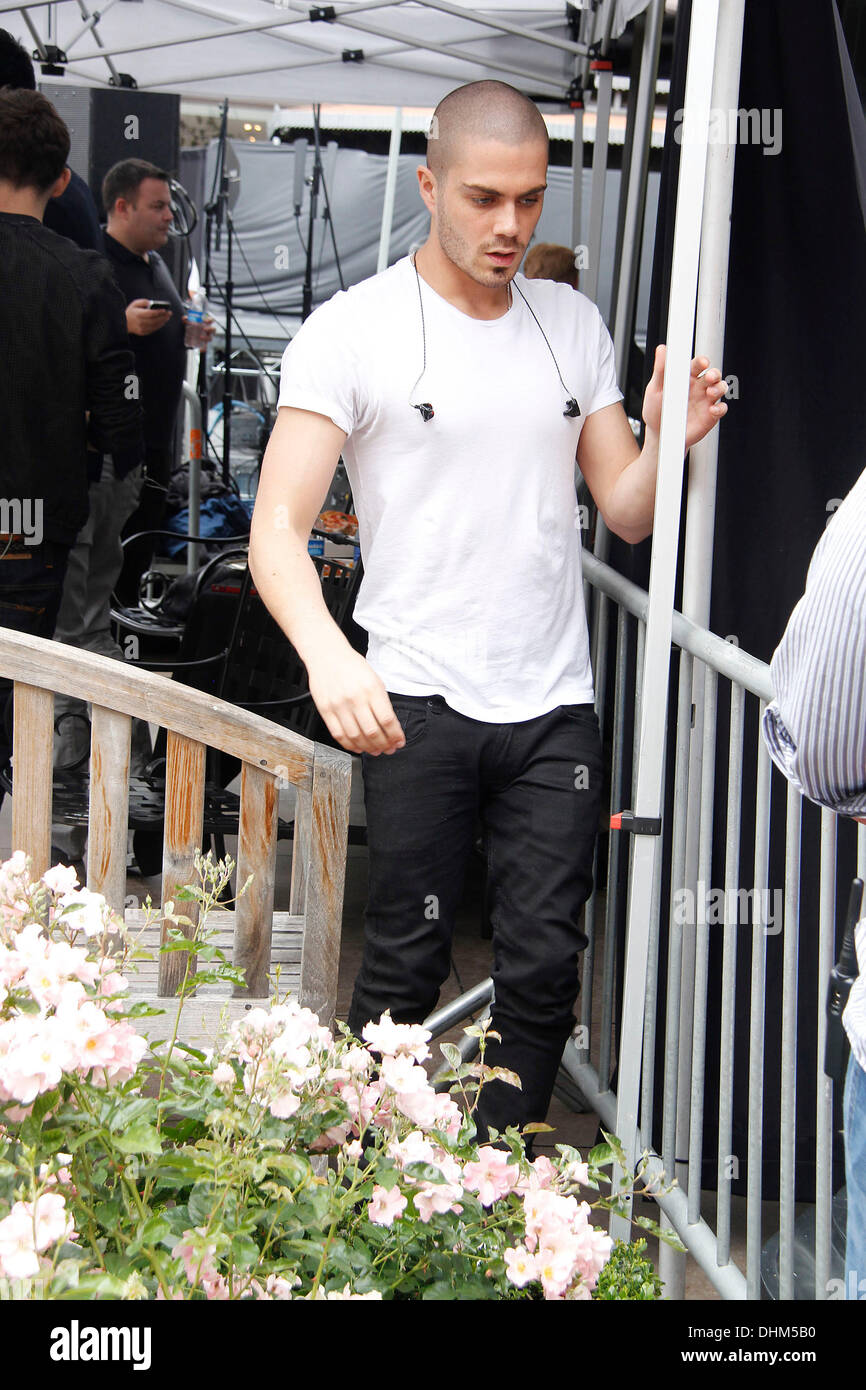 Max George The Wanted appear on 'Extra' at The Grove. Los Angeles ...