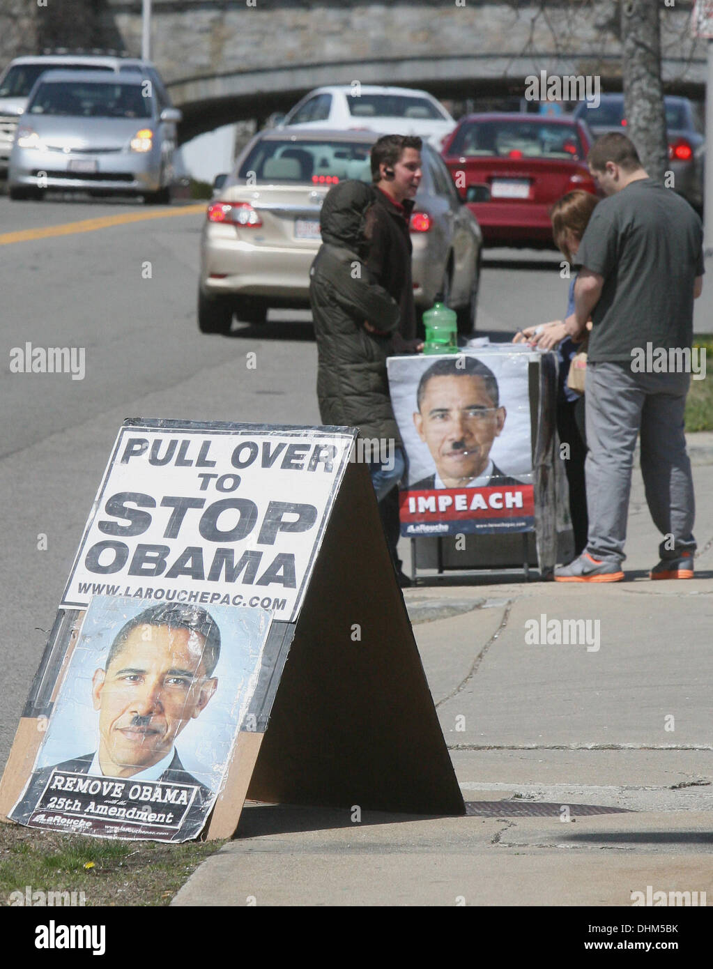 US President Obama on a poster with a Hitler moustache The United ...