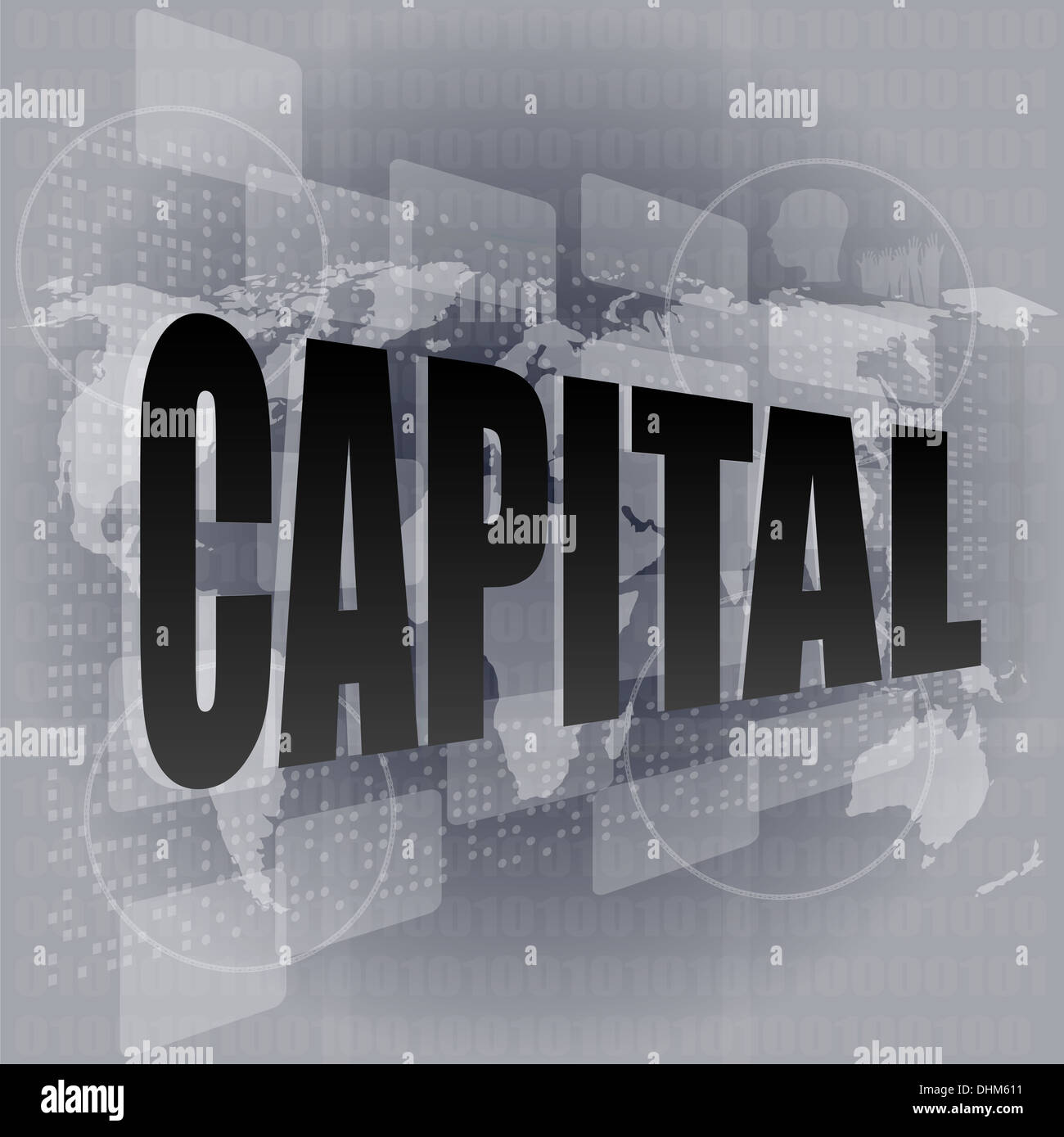 touch screen interface with capital word Stock Photo - Alamy