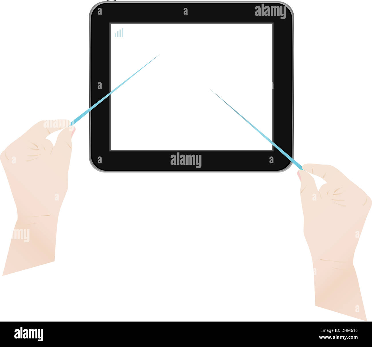 Touch screen tablet computer with man hands Stock Photo - Alamy
