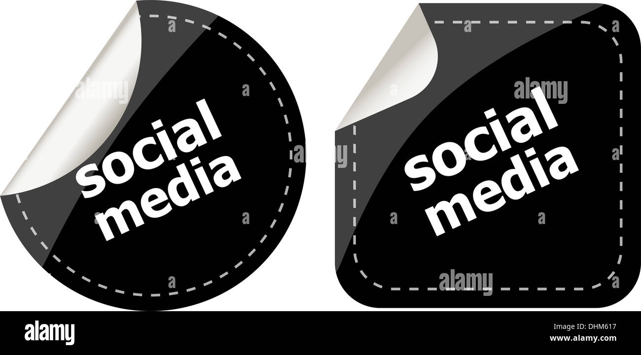 social media stickers set Stock Photo - Alamy