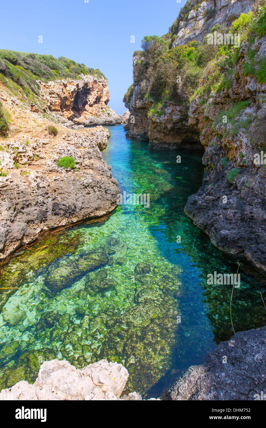 sAlgar beach Cala Rafalet in Menorca at Balearic Islands of Spain Stock ...