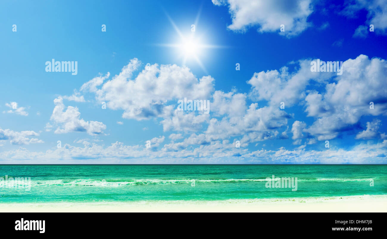 Sunny tropical beach on the island Stock Photo - Alamy