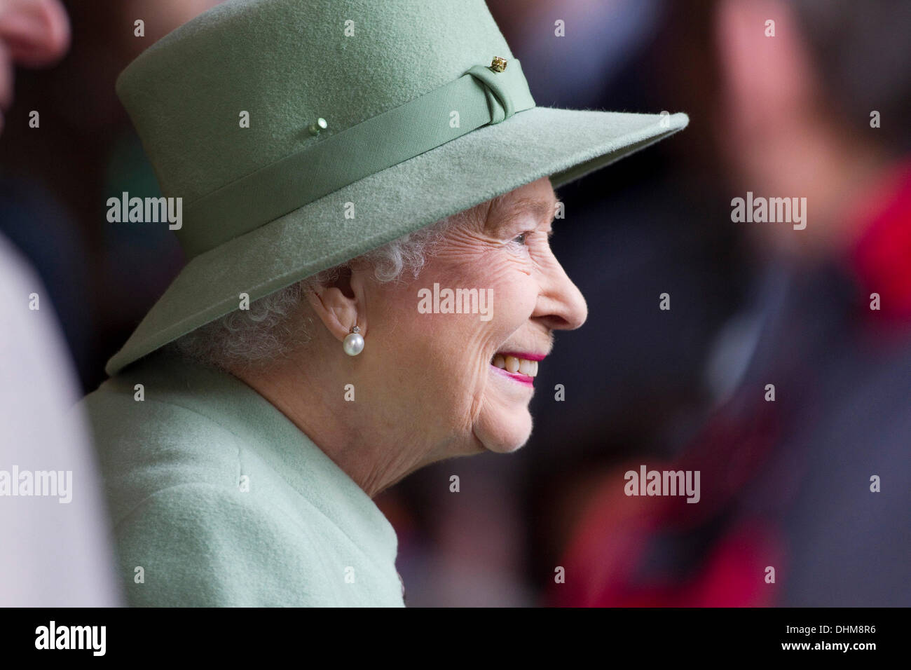 Queen Elizabeth II attends the Parade of Queen's Scouts during the 2012 ...