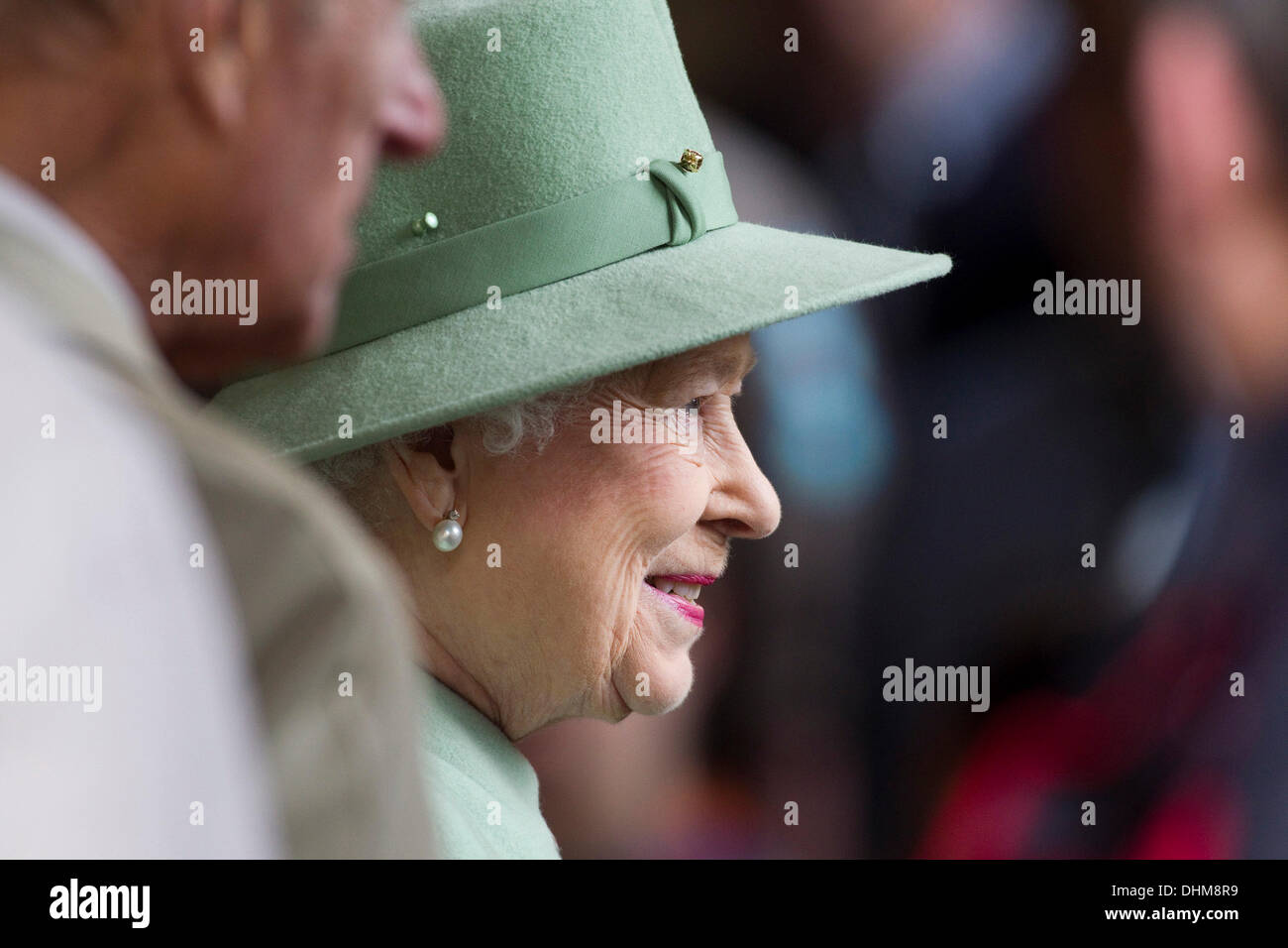 Queen Elizabeth II attends the Parade of Queen's Scouts during the 2012 ...