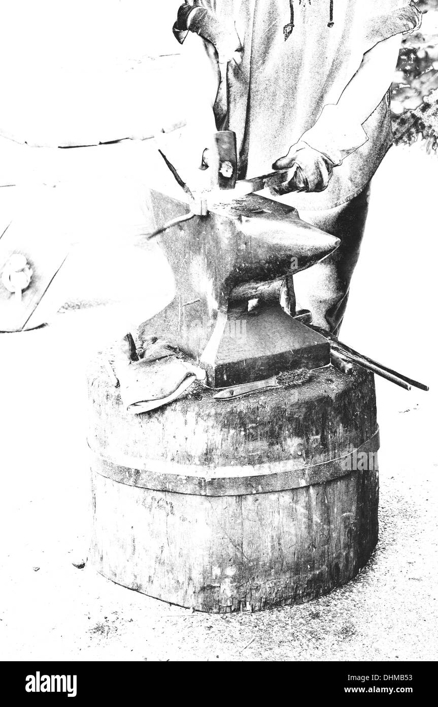 on the anvil forge white Stock Photo - Alamy