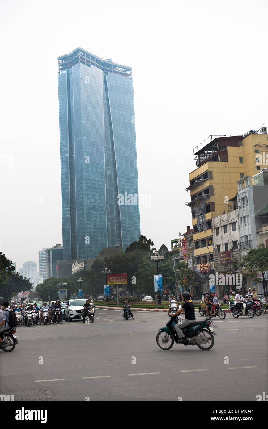 The new Lotte tower dominates the skyline of western Hanoi Stock Photo ...