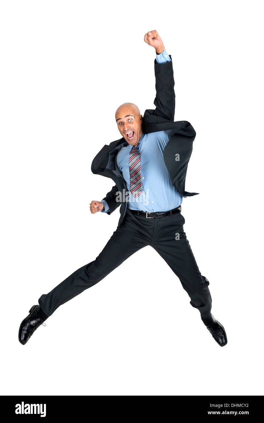 Happy high jump businessman hi-res stock photography and images - Alamy