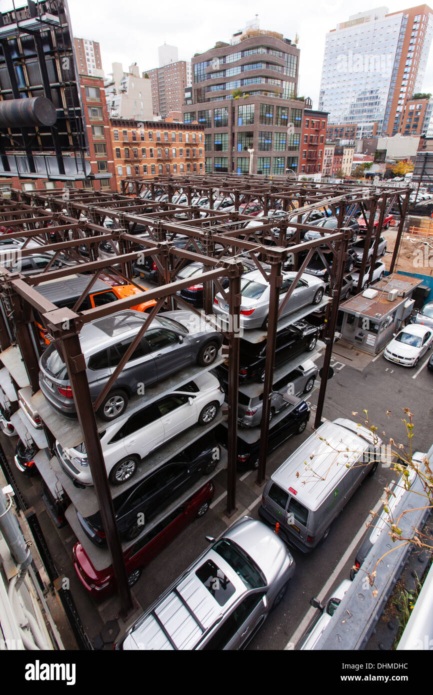 Automated Vehicle Storage System Parking lot. Viewed from the High Line ...