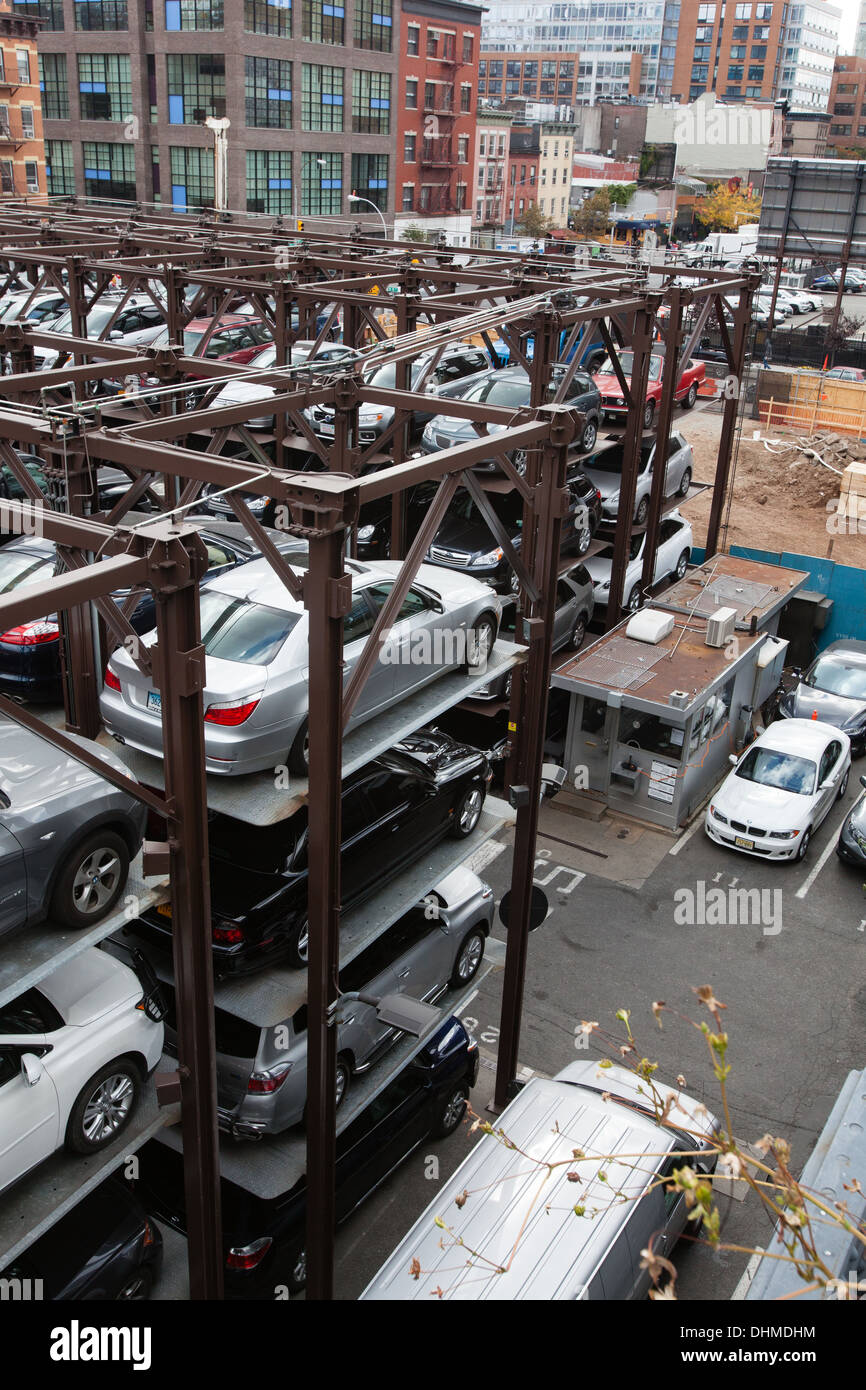 Automated Vehicle Storage System Parking lot. Viewed from the High Line ...