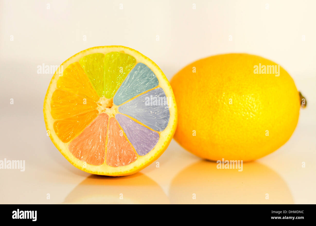 Rainbow on a lemon Stock Photo - Alamy